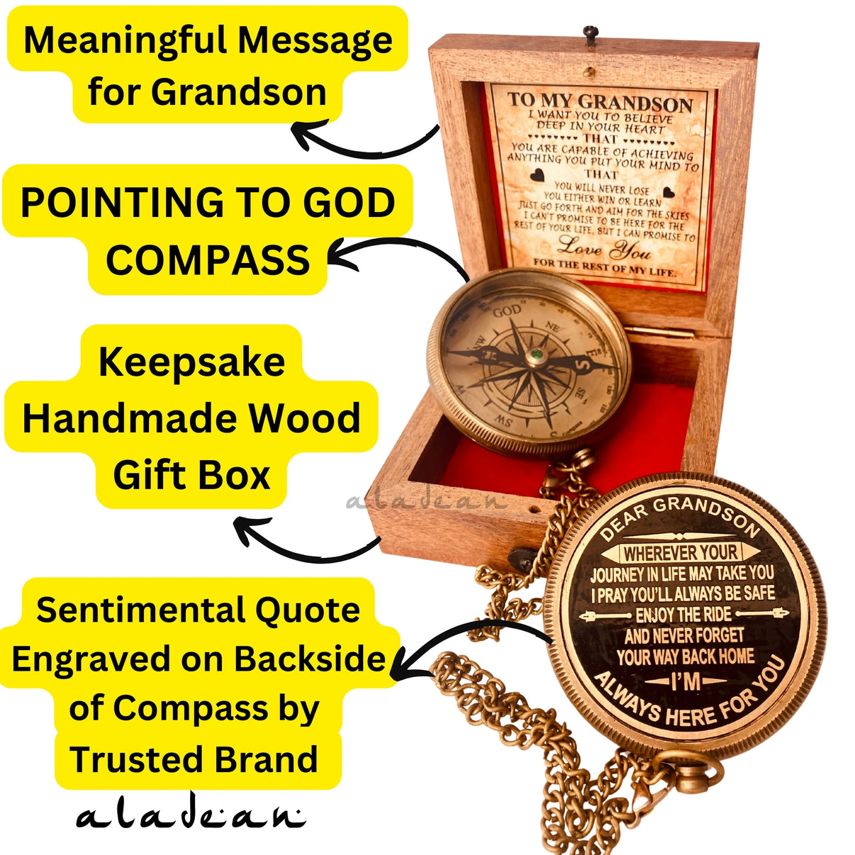 Compass Gift for Grandson from Grandpa Grandma – aladean