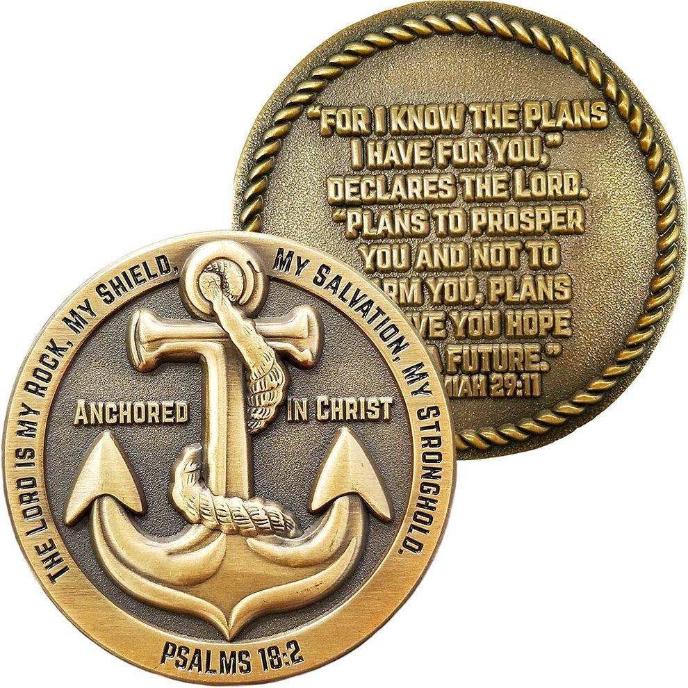 Embossed Brass Coins Custom Engraved Text Challenge Coins with Religio ...